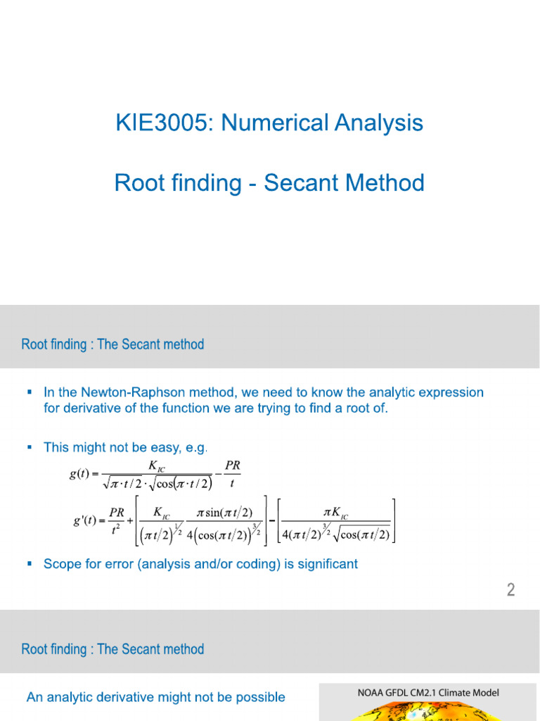 1.7 Root Finding - Secant Method | PDF