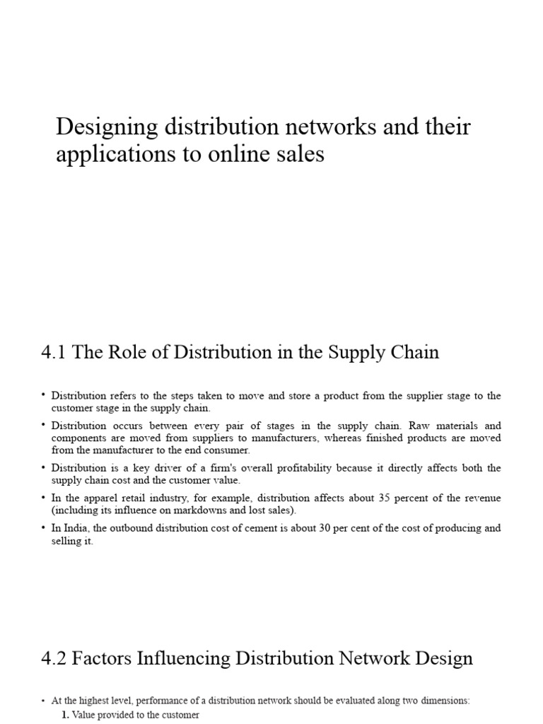 Designing Distribution Network | PDF | Online Shopping | Retail