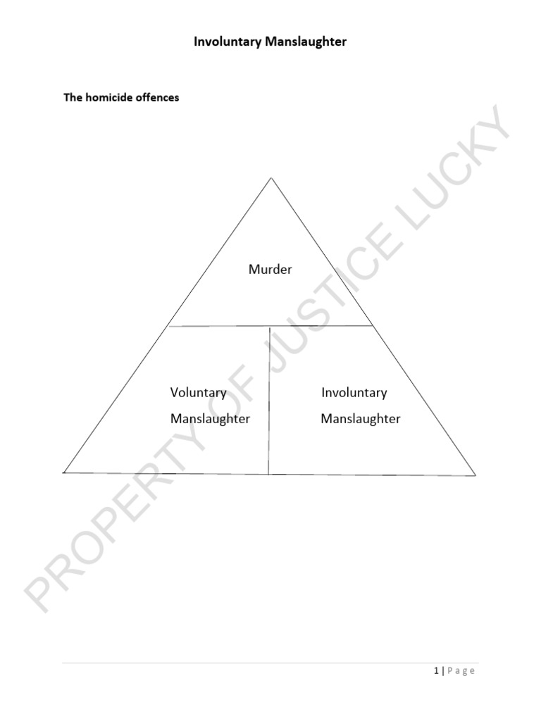 Involuntary Manslaughter Guide | PDF | Manslaughter | Recklessness (Law)