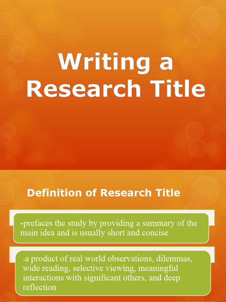Crafting Effective Research Titles | PDF | Hiv/Aids | Immunodeficiency