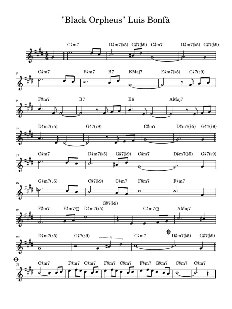 Black Orpheus, Luis Bonfà Alto SAX | PDF