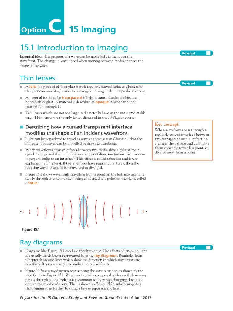 Physics Option C | PDF | Optics | Electromagnetic Radiation