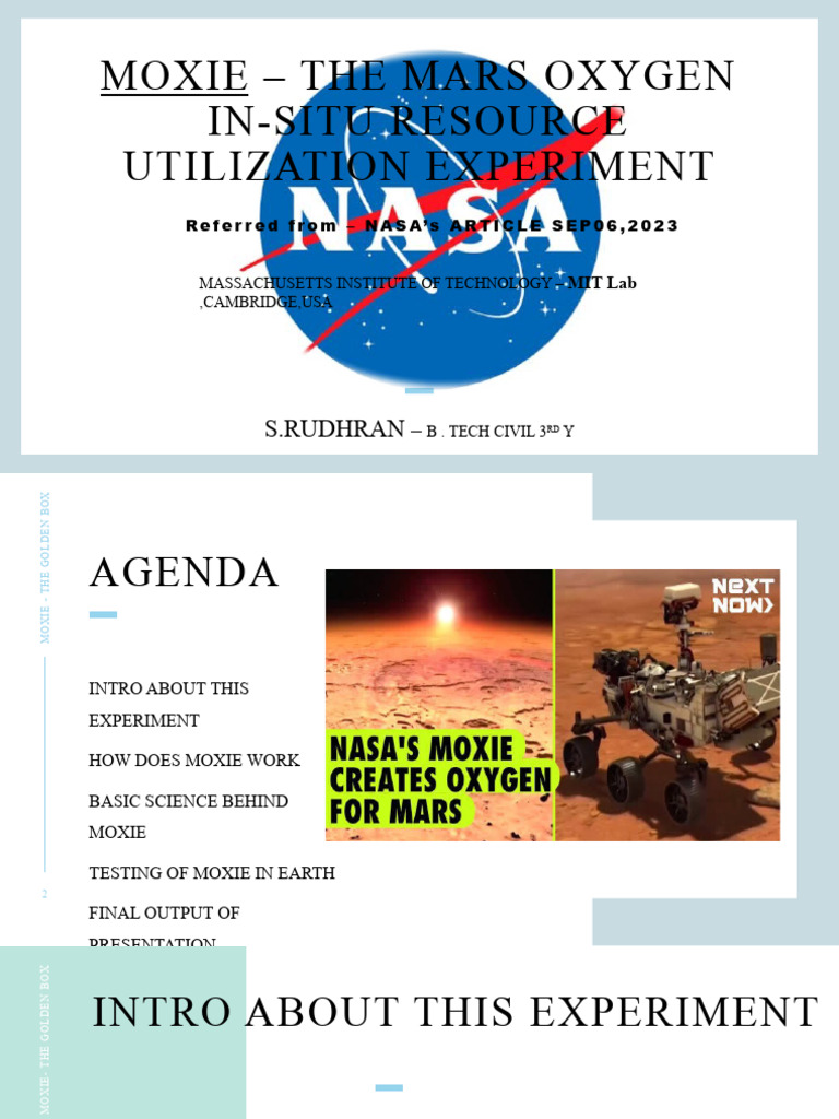 Moxie - Oxygen in Mars | PDF | Chemical Process Engineering | Mars