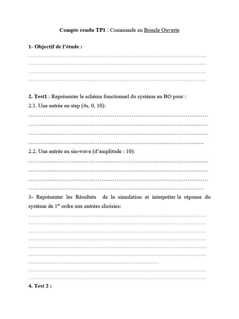 Compte-Rendu TP Asserv L3 | PDF