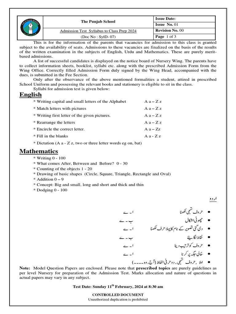 Prep - Model Paper 2024 | PDF