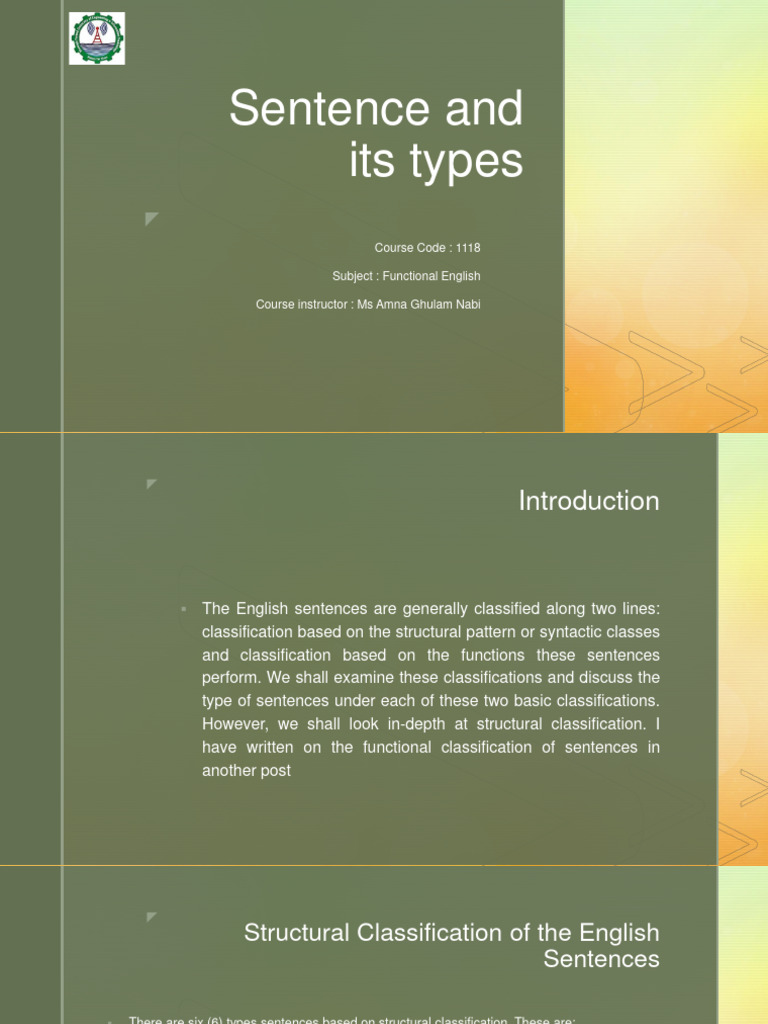 3.Sentence and Its Types | PDF | Sentence (Linguistics) | Clause