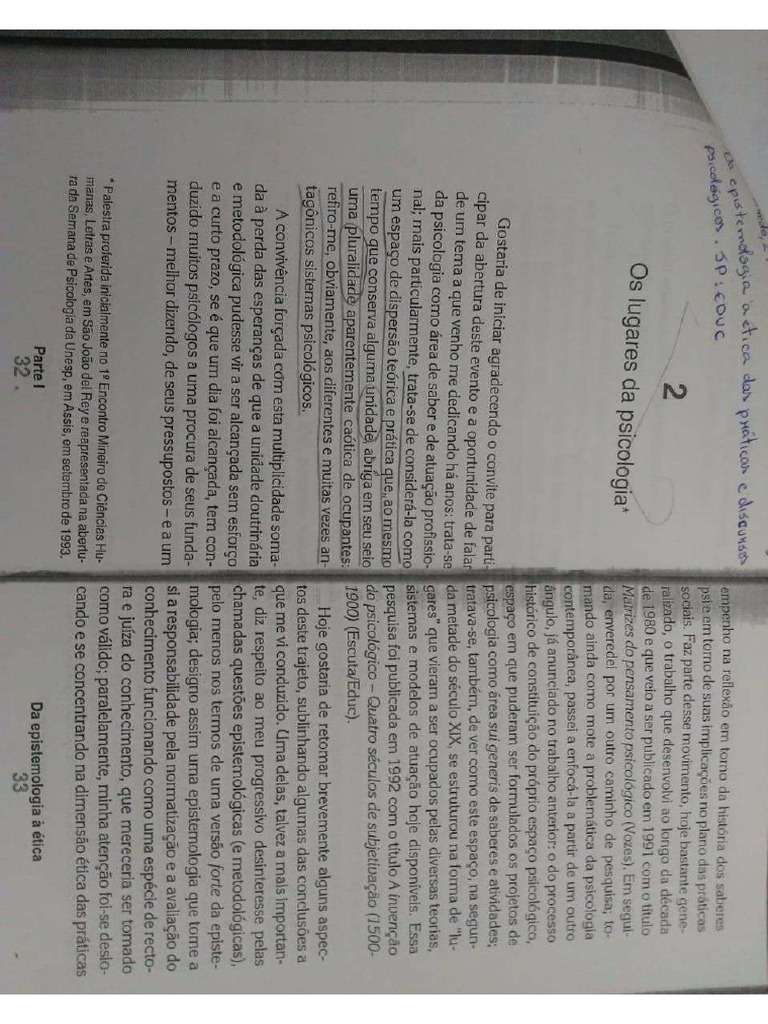 Os Lugares Da Psicologia | PDF