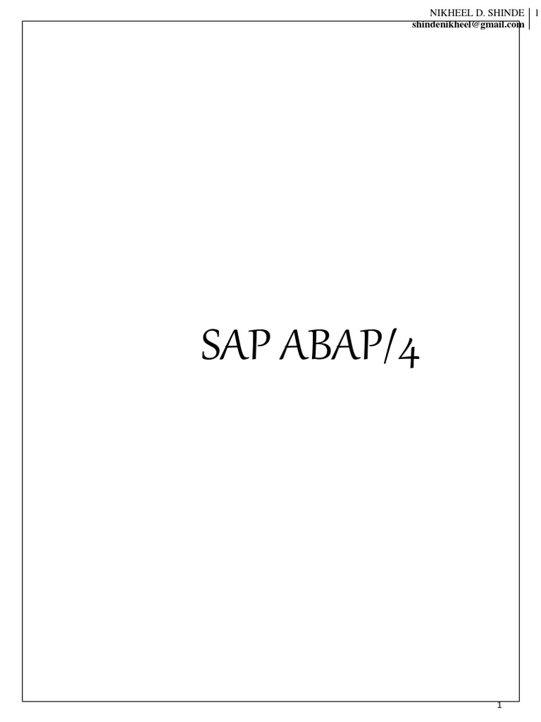 Abap 4 | Download Free PDF | Databases | Enterprise Resource Planning