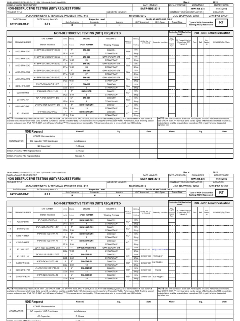 Giwi RT 373 | Download Free PDF | Nondestructive Testing | Steel
