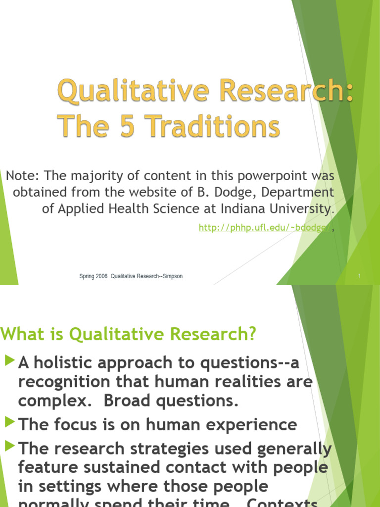 Introduction Qualitative Research.5traditions | PDF | Qualitative ...