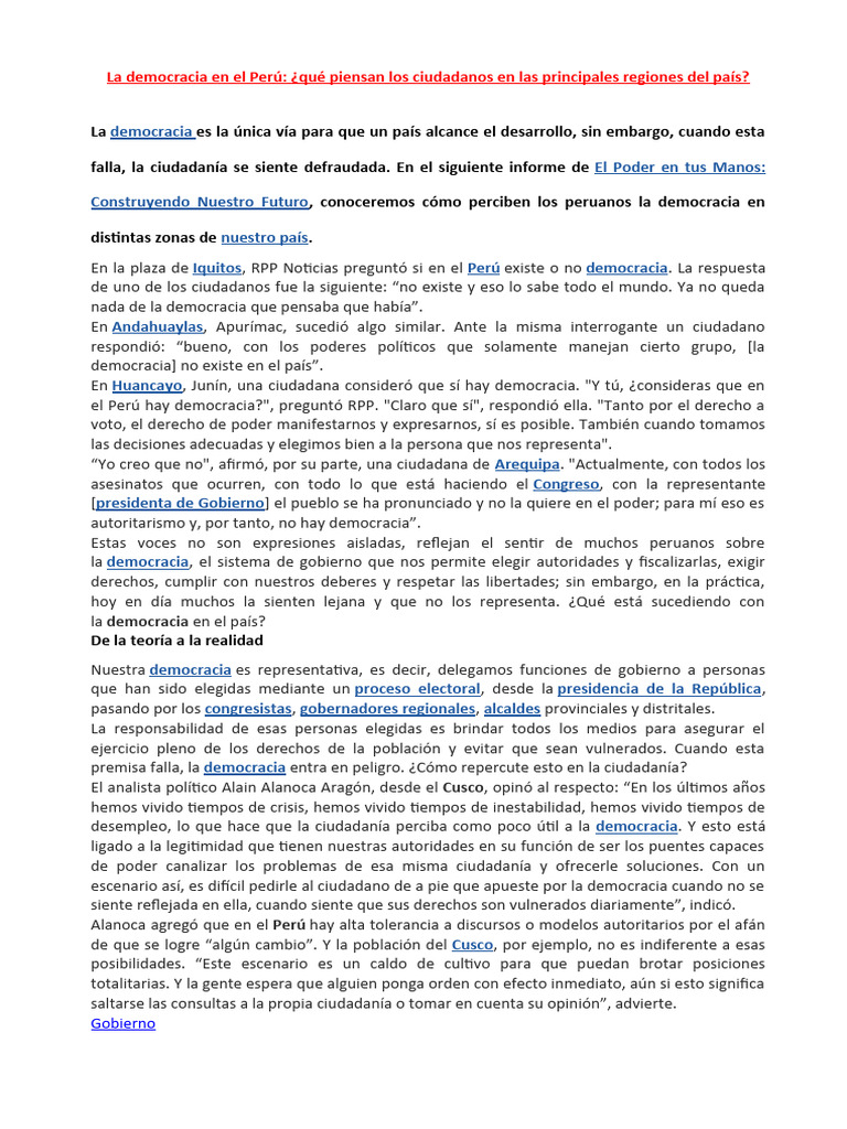 La democracia y mal uso del poder | PDF | Democracia | Ideologías políticas