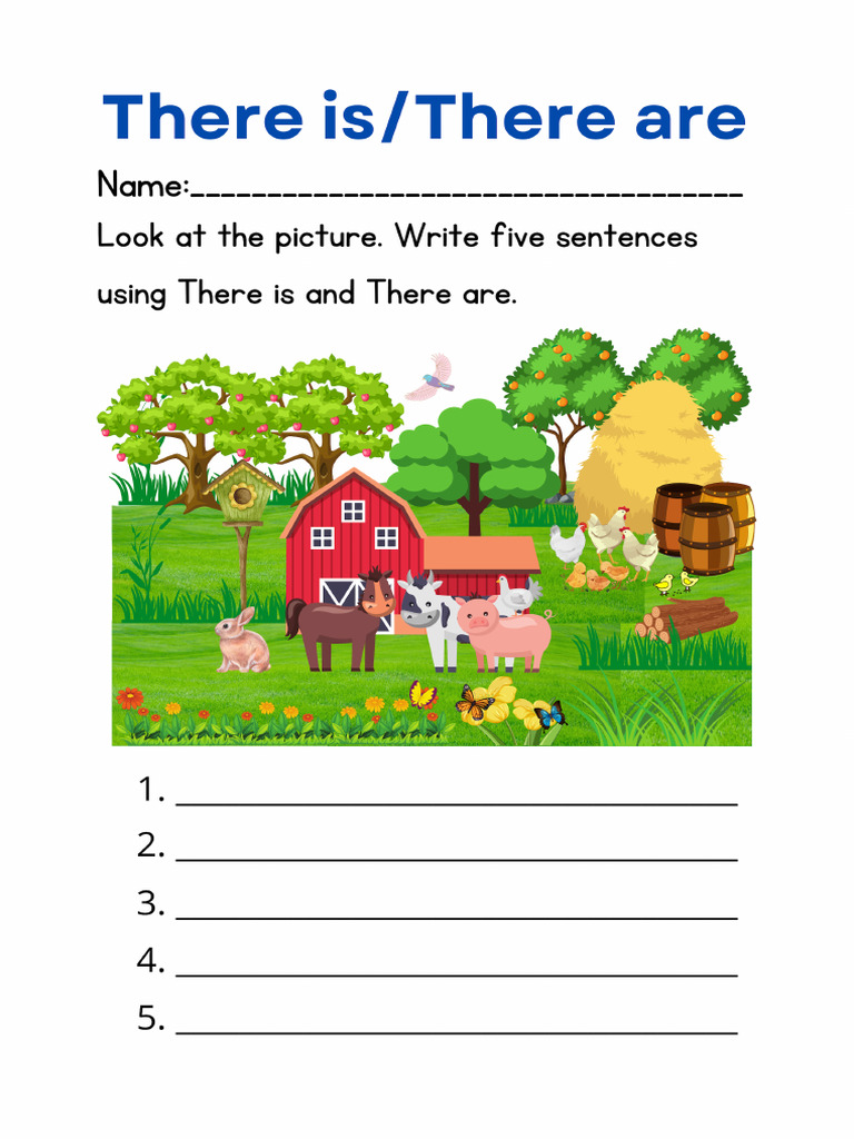 Using There Is and There Are Illustrative Simple Writing English ...