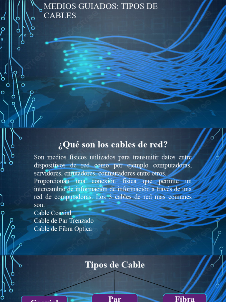 Cables de Red Presentacion | PDF | Cable coaxial | Red de computadoras