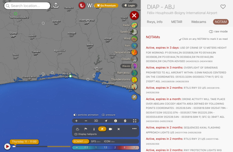 Windy DIAP (ABJ) Félix-Houphouët-Boigny International Airport, METAR ...