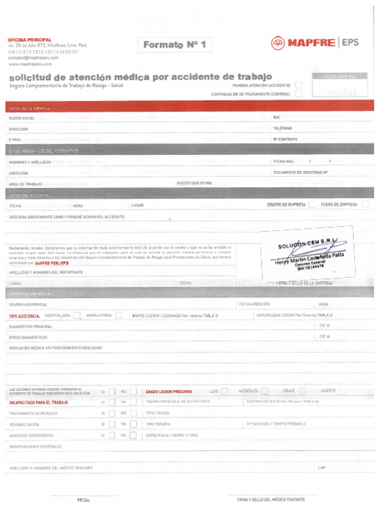 Ficha de Atencion Mapfre | PDF