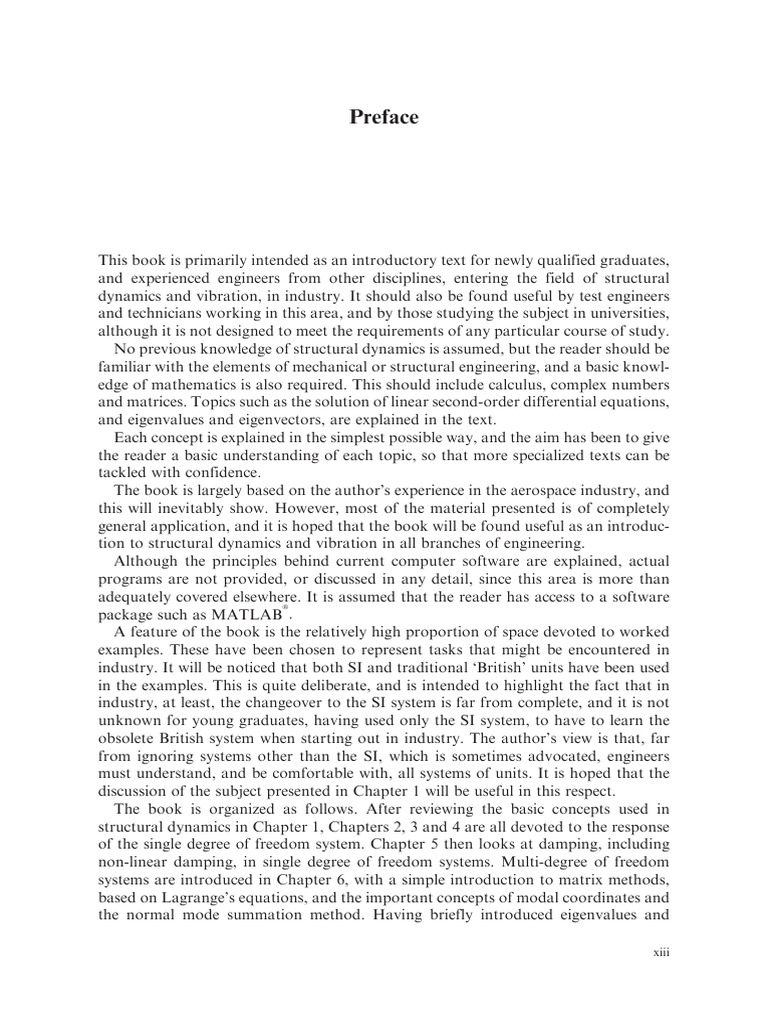 Preface - 2008 - Structural Dynamics and Vibration in Practice | PDF ...