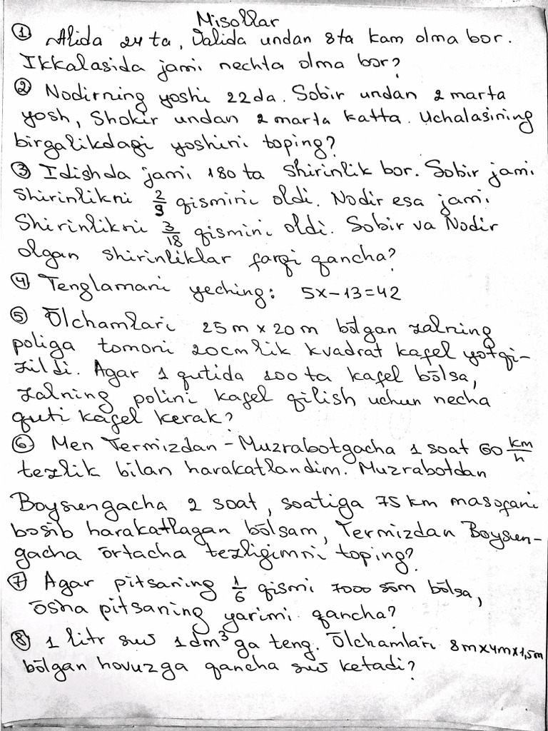 Maxsus Yozma Ish | PDF