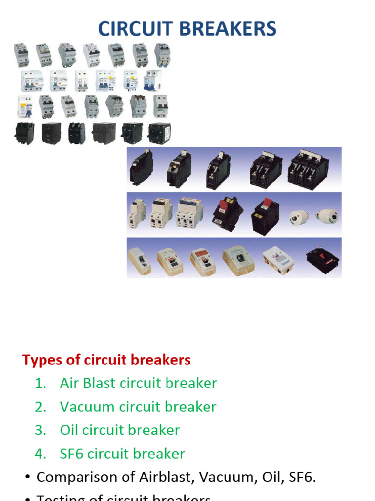 Circuit Breakers Types With Details | PDF | Electric Arc | Electrical Components