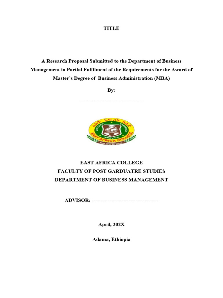 MBA Research Proposal Guidelines | PDF | Methodology | Validity ...