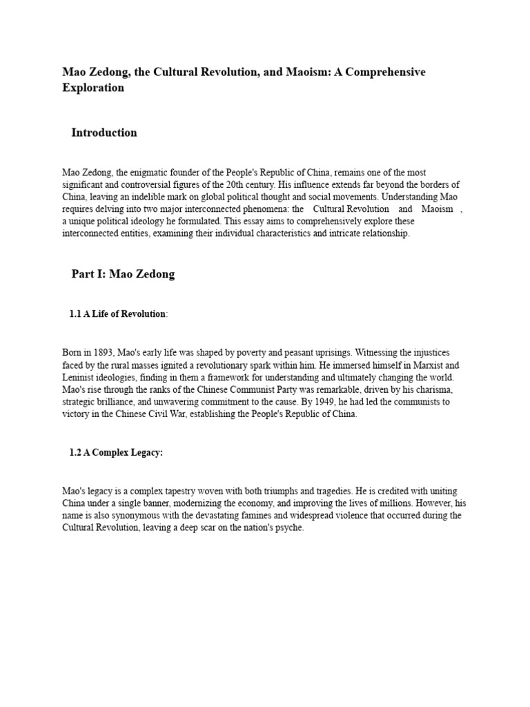 Mao Zedong, Maoism, and Cultural Revolution | PDF | Utilitarianism ...