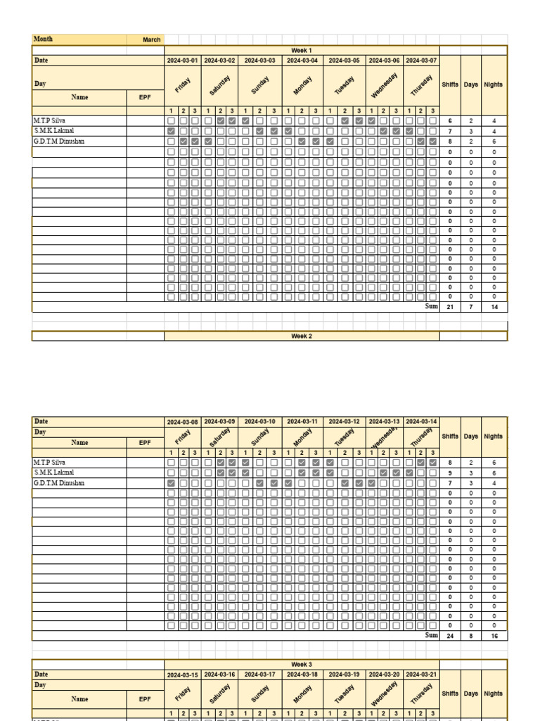 M March Roster 2024 | PDF