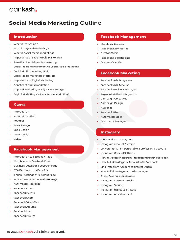 Social Media Marketing Physical - CourseOutline | PDF | Social Media ...