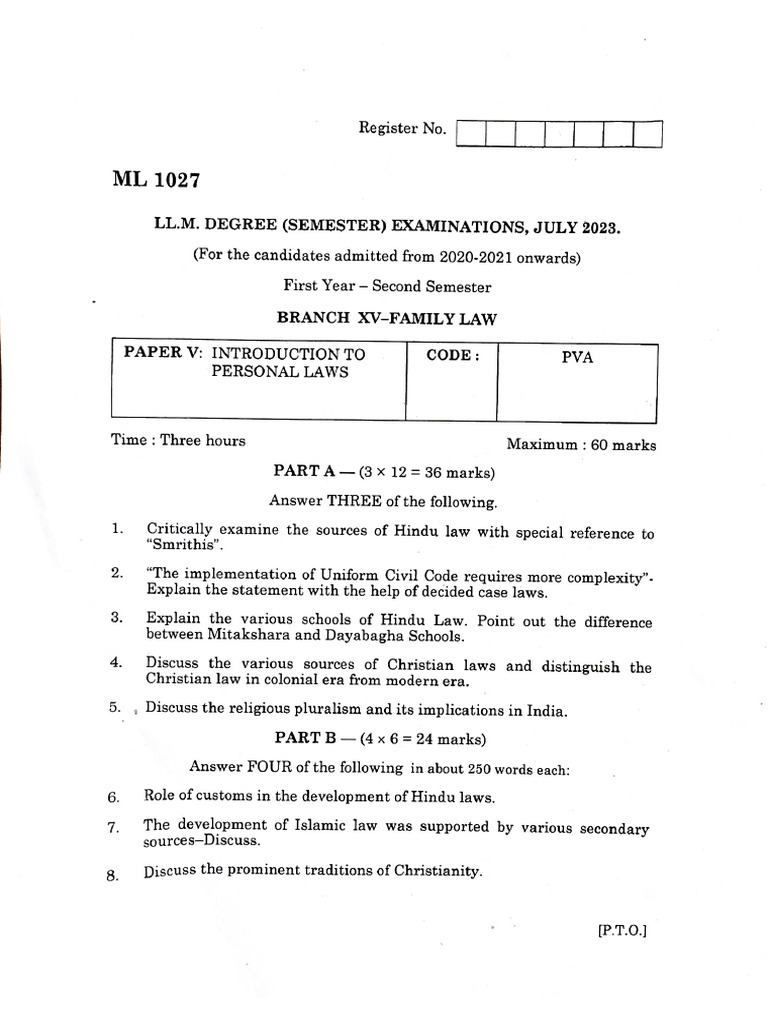 Pva Introduction To Personal Laws | PDF