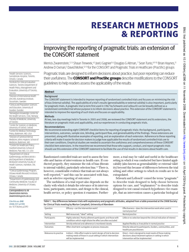 An Extension of The CONSORT Statement | PDF | Randomized Controlled Trial | Health Care