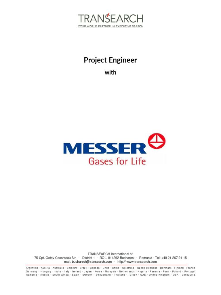 JD Project Engineer MESSER | PDF