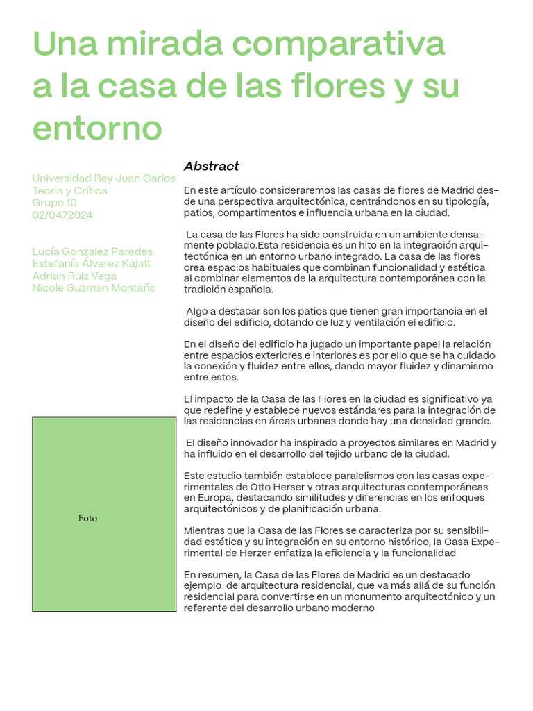 Casa de las flores plantilla | PDF | Diseño | Diseño arquitectonico