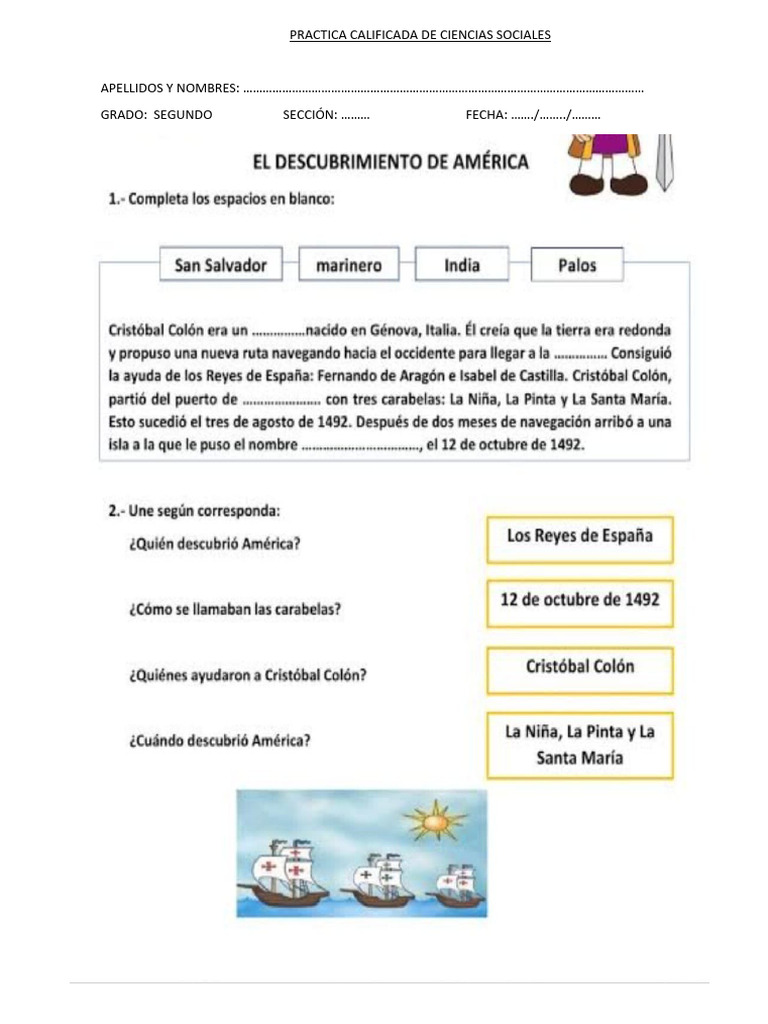 PRACTICA CALIFICADA DE CCSS 2do 23 | PDF