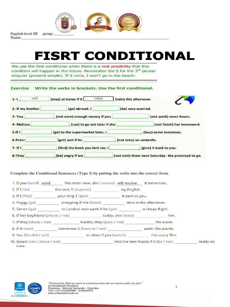 English III First Conditional | PDF