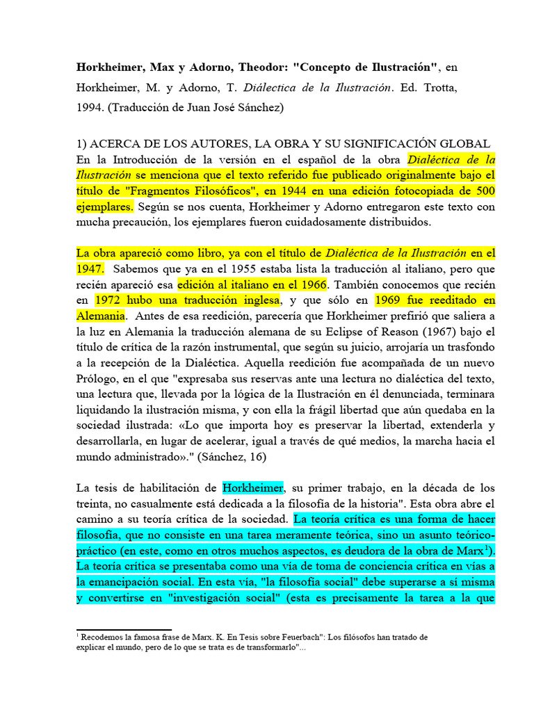 Signo de Theodor en la Ilustración | PDF | Theodor W. Adorno | La ...