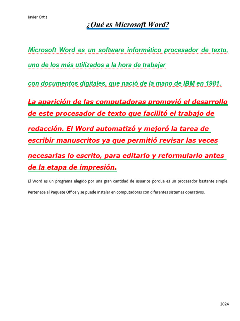 Qué Es Microsoft Word | PDF | Microsoft Word | Microsoft Office Qué Es Microsoft Word | PDF | Microsoft Word | Microsoft Office