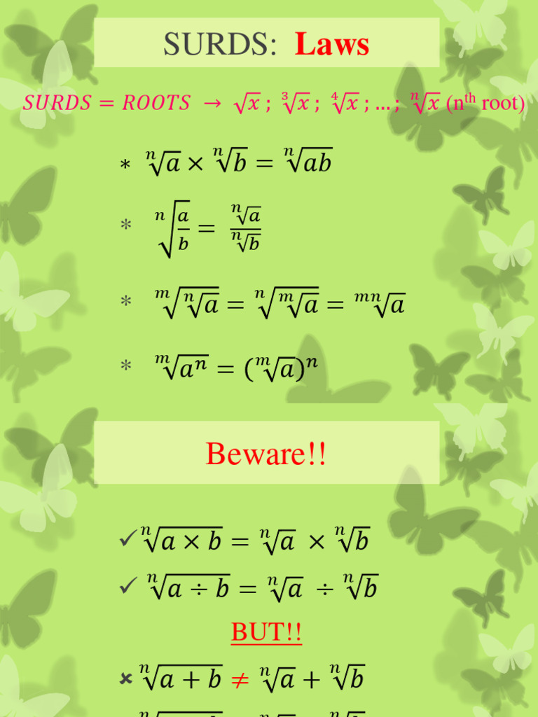Surds | PDF | Mathematics | Mathematical Objects