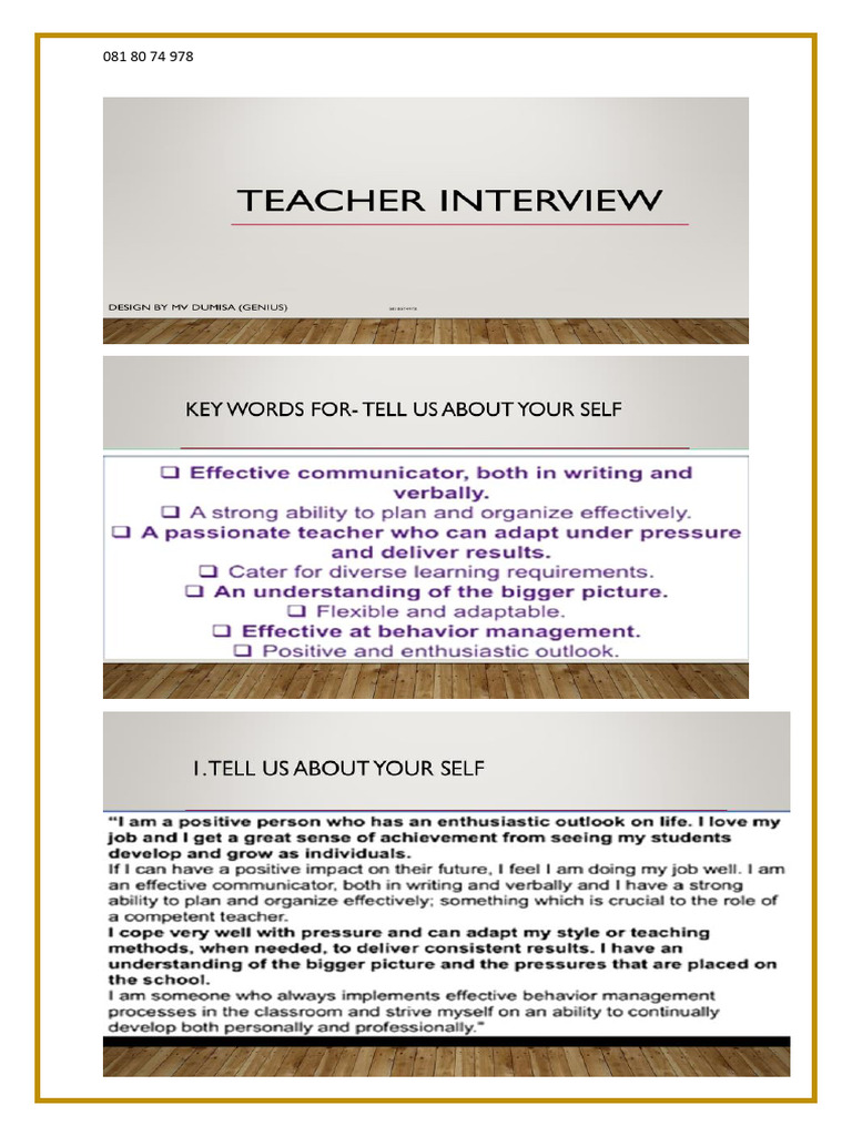 Teachers Interview 1st Add... | PDF