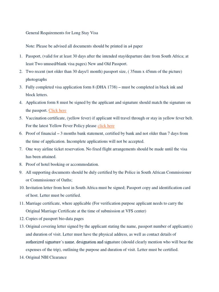 General Requirements For Long Stay Visa | Download Free PDF | Travel ...