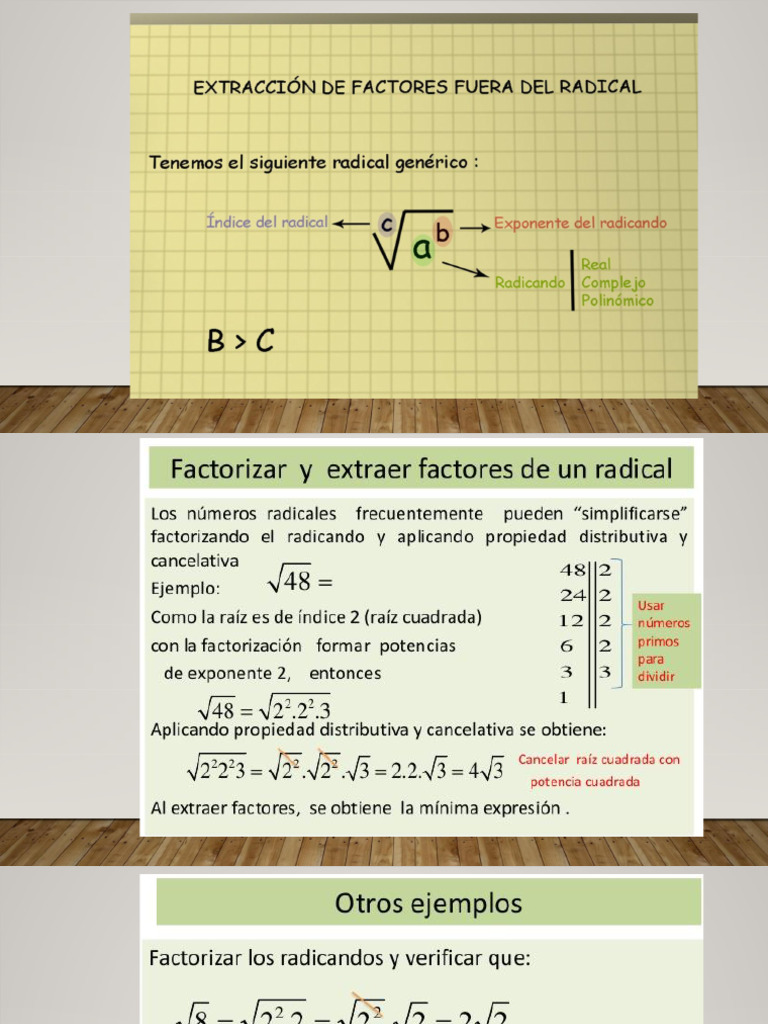 Clase 2 - Extracción de Factores Del Radical.pptx | PDF