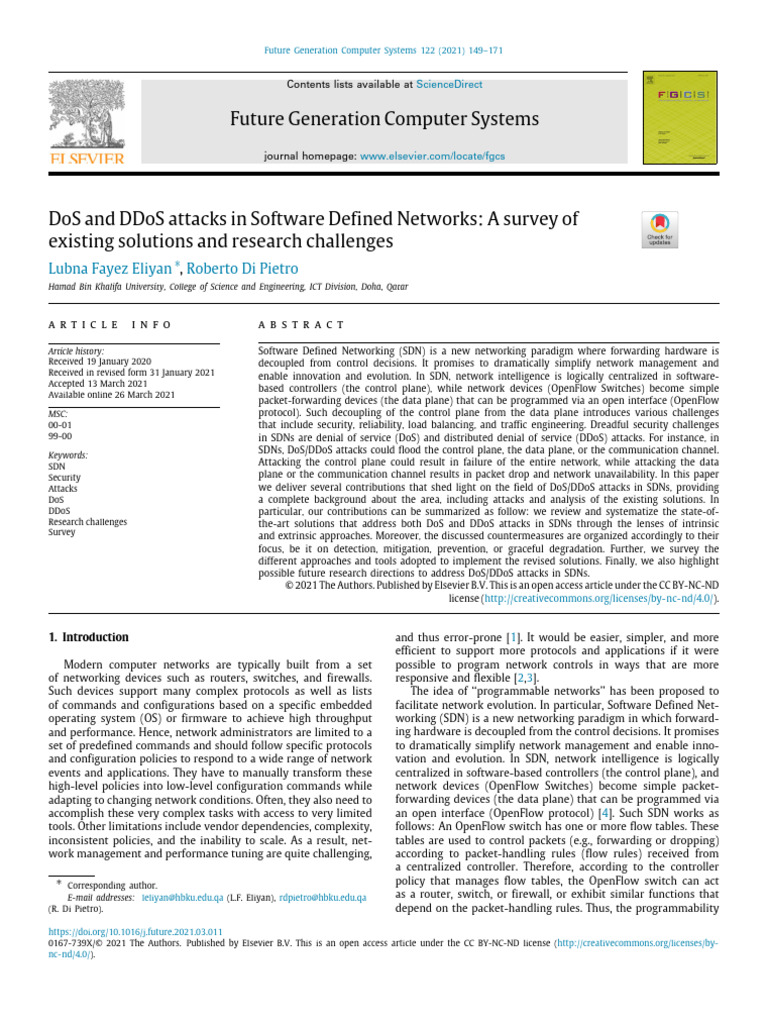 3 DoS and DDoS Attacks in Software Defined Networks | PDF | Denial Of ... 3 DoS and DDoS Attacks in Software Defined Networks | PDF | Denial Of ...
