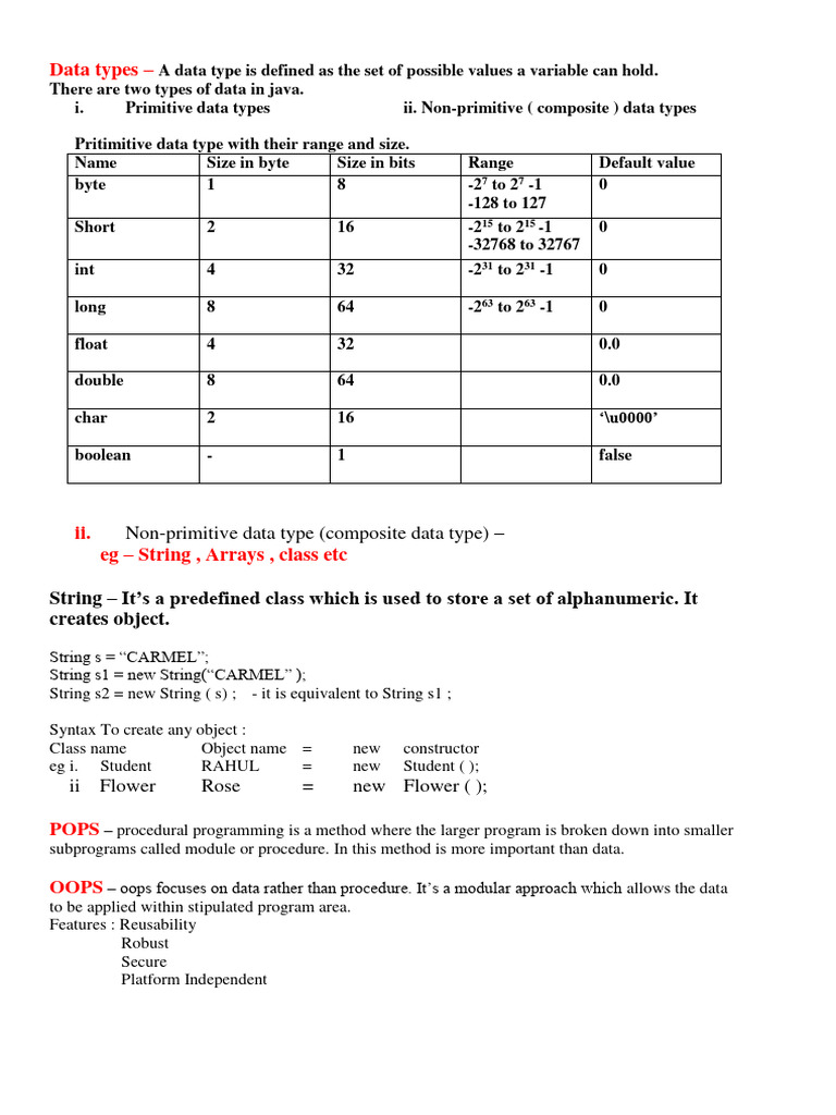 Java Notes1 Download Free Pdf Class Computer Programming Object Computer Science