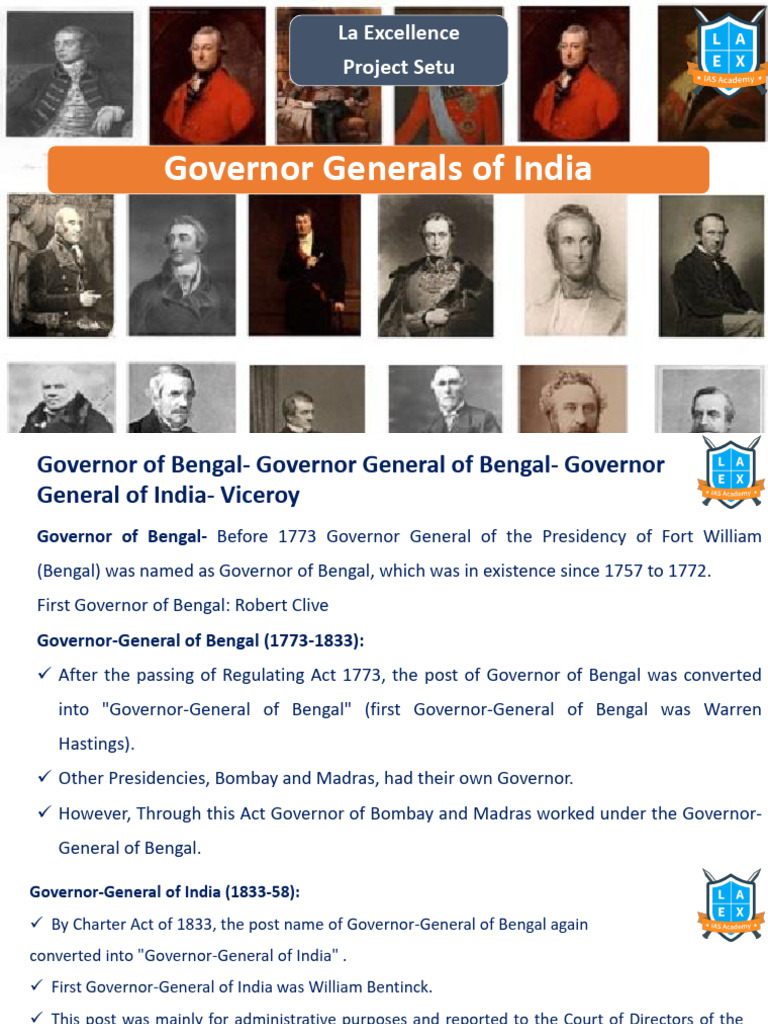 Governors and Governor Generals | PDF | British Empire | Indian ...