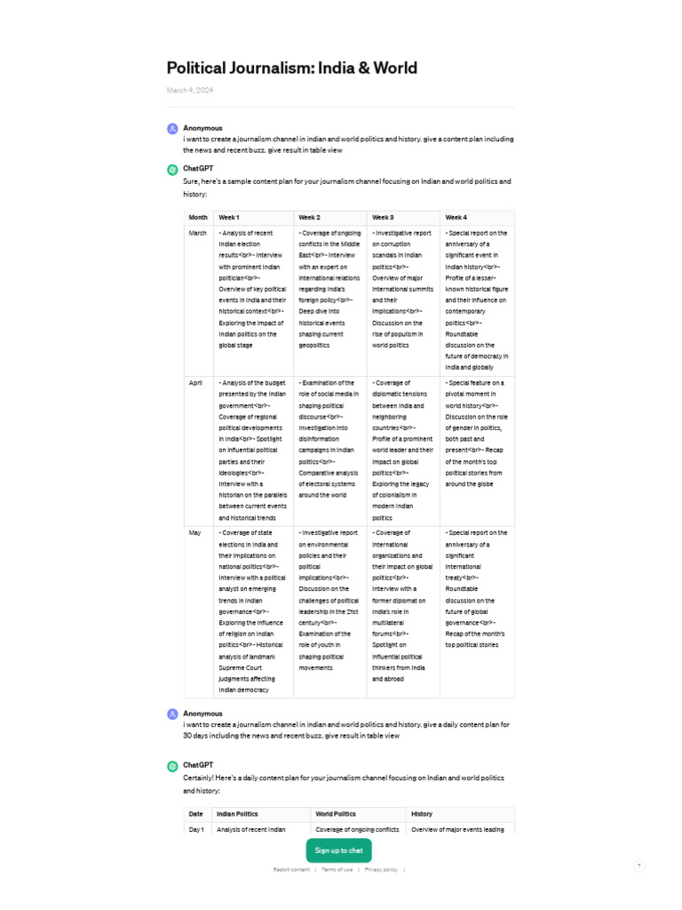 Content Plan | PDF | Journalism | News