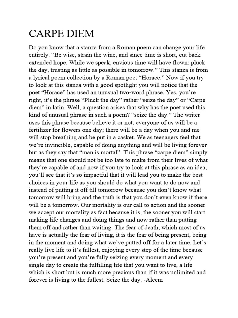 Carpe Diem | PDF