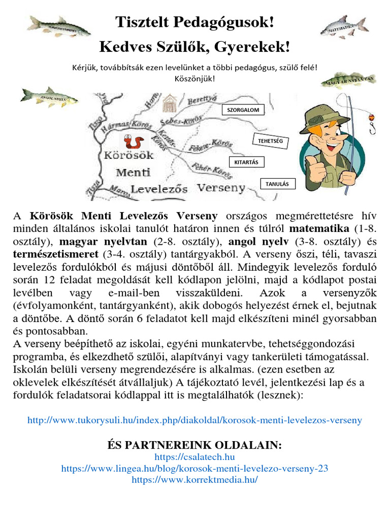 KÖRÖS MENTI LEVELEZŐ ONLINE VERSENY Tájékoztató Levél (2023-2024 - Es Tanév) | PDF