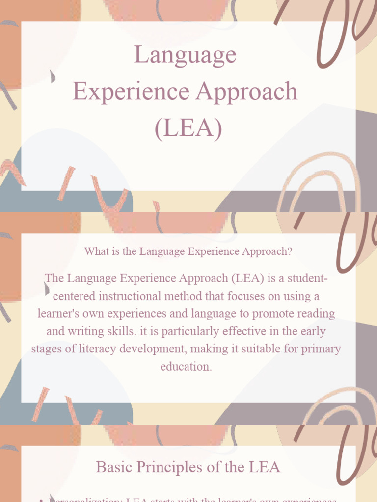 Language Experience Approach | PDF | Literacy | Human Communication