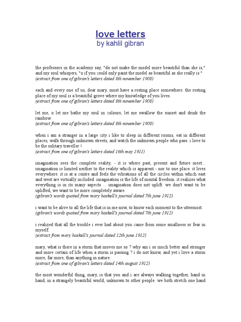 Love Letters | PDF | Soul | Love