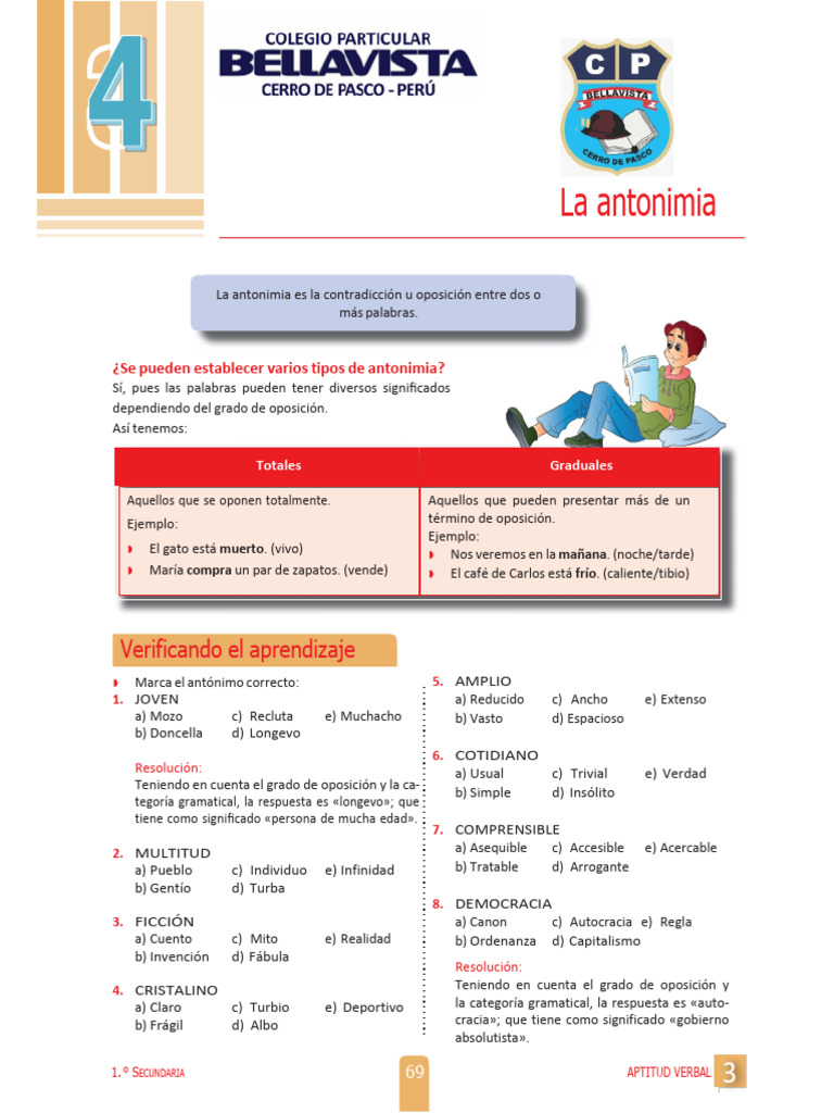 Tipos de Antonimia y Ejemplos | PDF