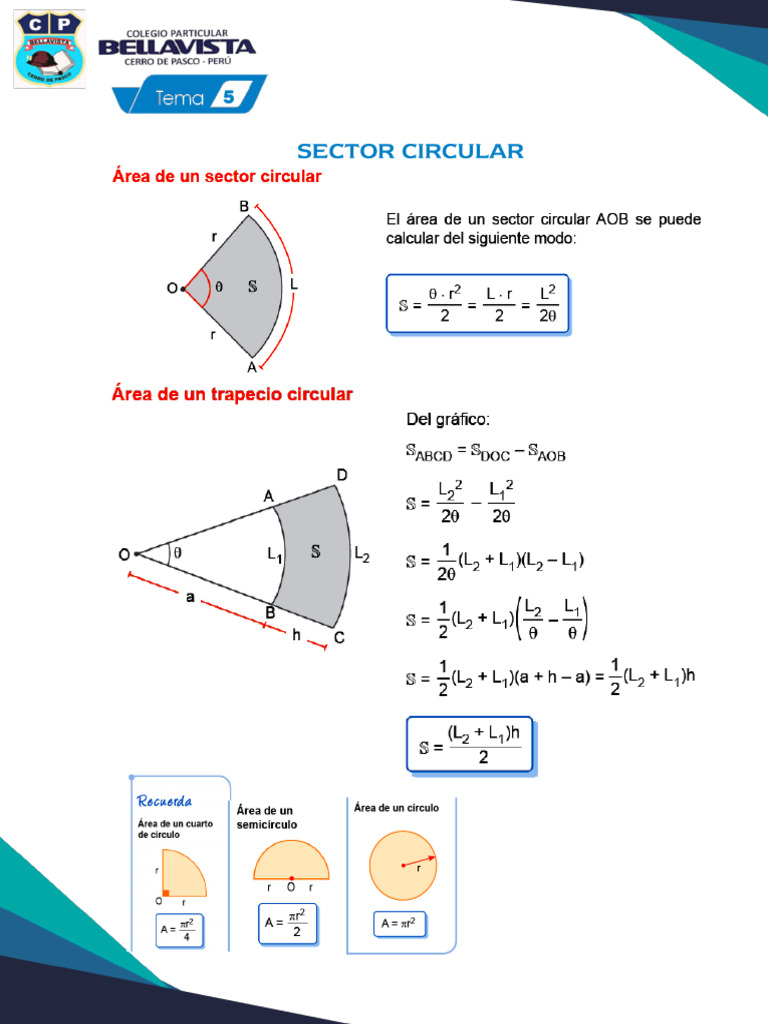 TEMA 5 - Área Del Sector Circular | PDF | Cumpleaños
