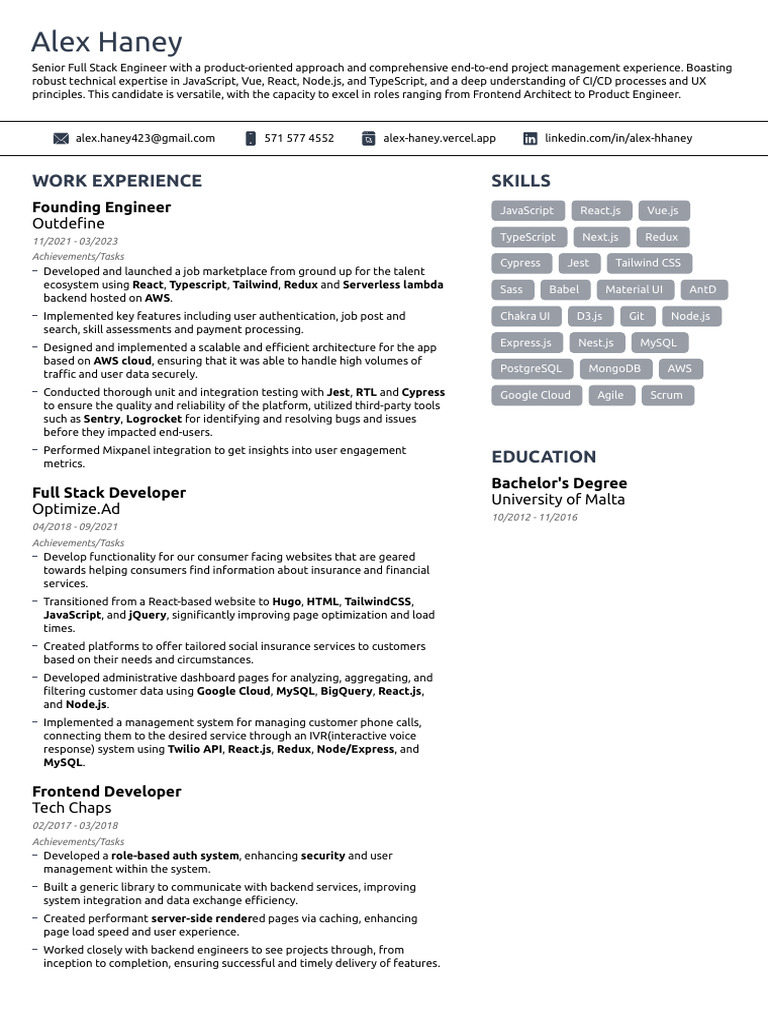 Alex Haney: Work Experience Skills | PDF | Cloud Computing ...