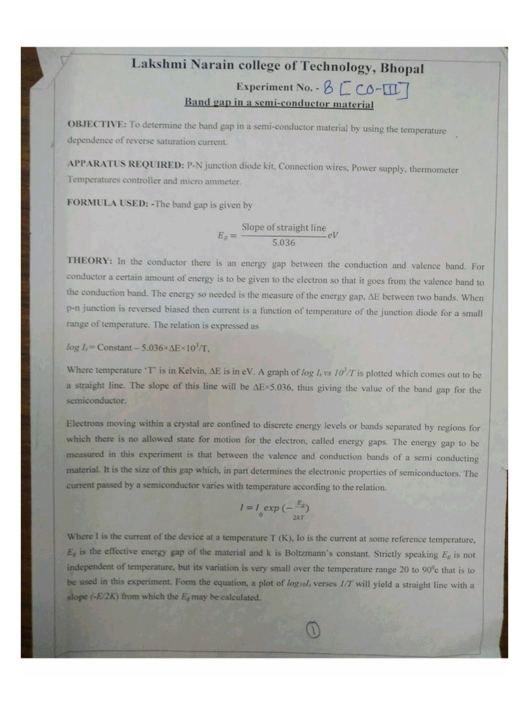 Physics Practicals 8 | PDF